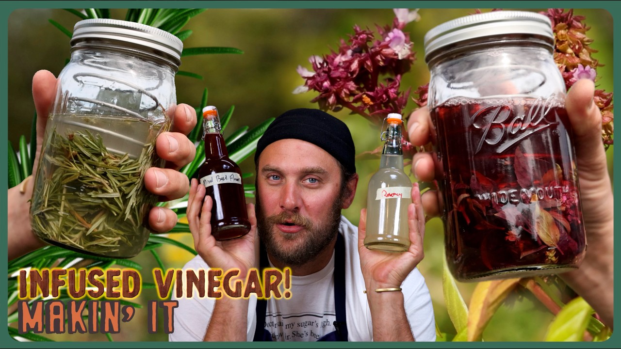 Make herb-infused vinegars from scratch for flavorful dishes