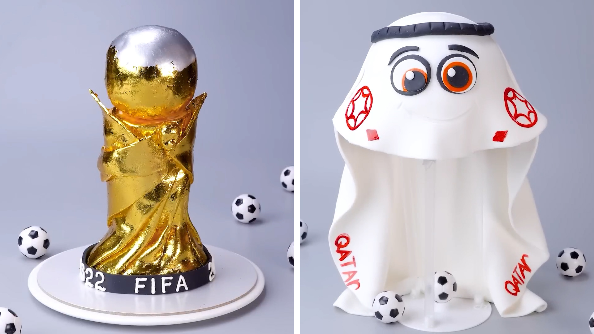 Hoe Maak Je Een FIFA Wereldbeker Trofee en La’eeb Qatar Mascotte Taart