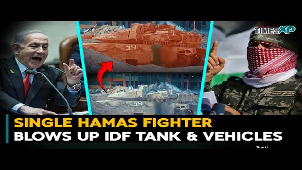 Single Hamas Fighter Blows-Up Israeli Tank & Vehicles| Israel-Hamas War