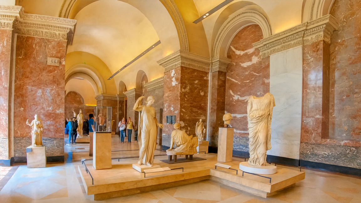 Louvre Museum Walk – Classical Sculpture Gallery in Paris (4K)