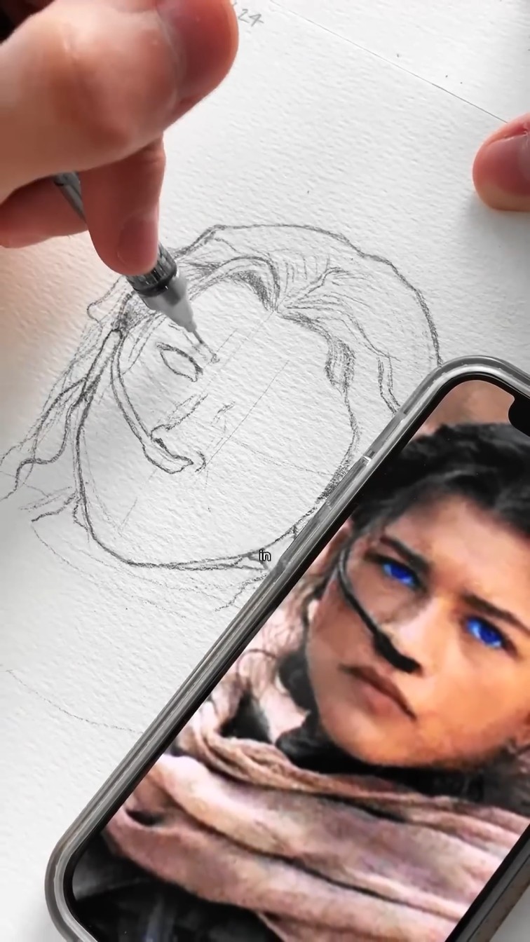 Portrait Drawing with Pencil and Reference