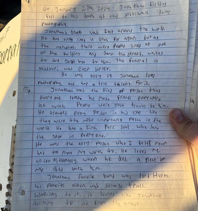 A Utah teen fell to his death. Strangers at the cliff keep his memory ...