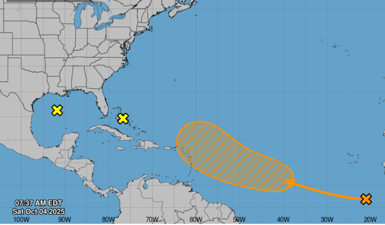 Hurricane center in Florida tracking disturbance and a tropical wave ...