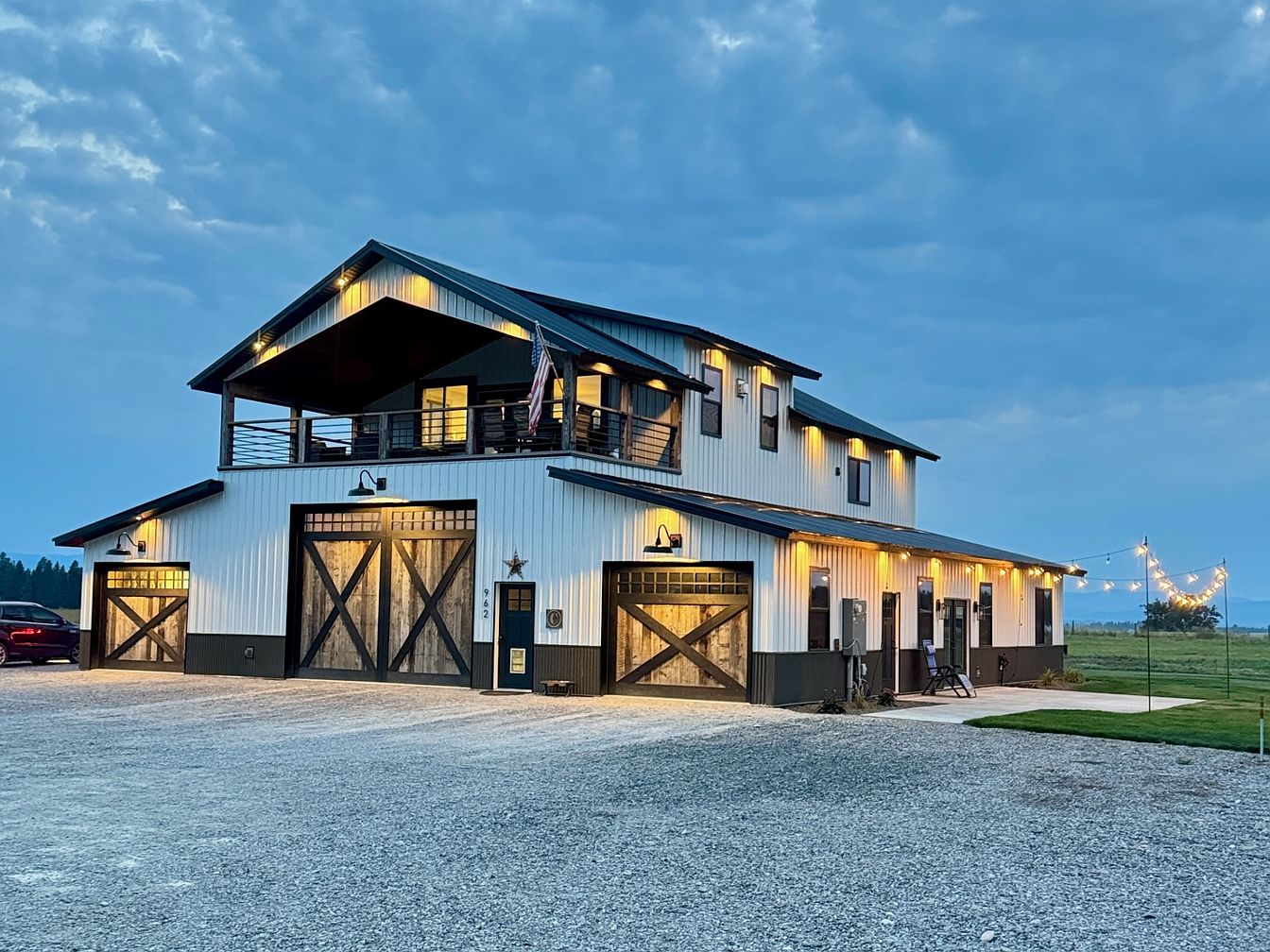 Contemporary Luxe Barndominium in Montana: 3 Bedrooms, Panoramic ...