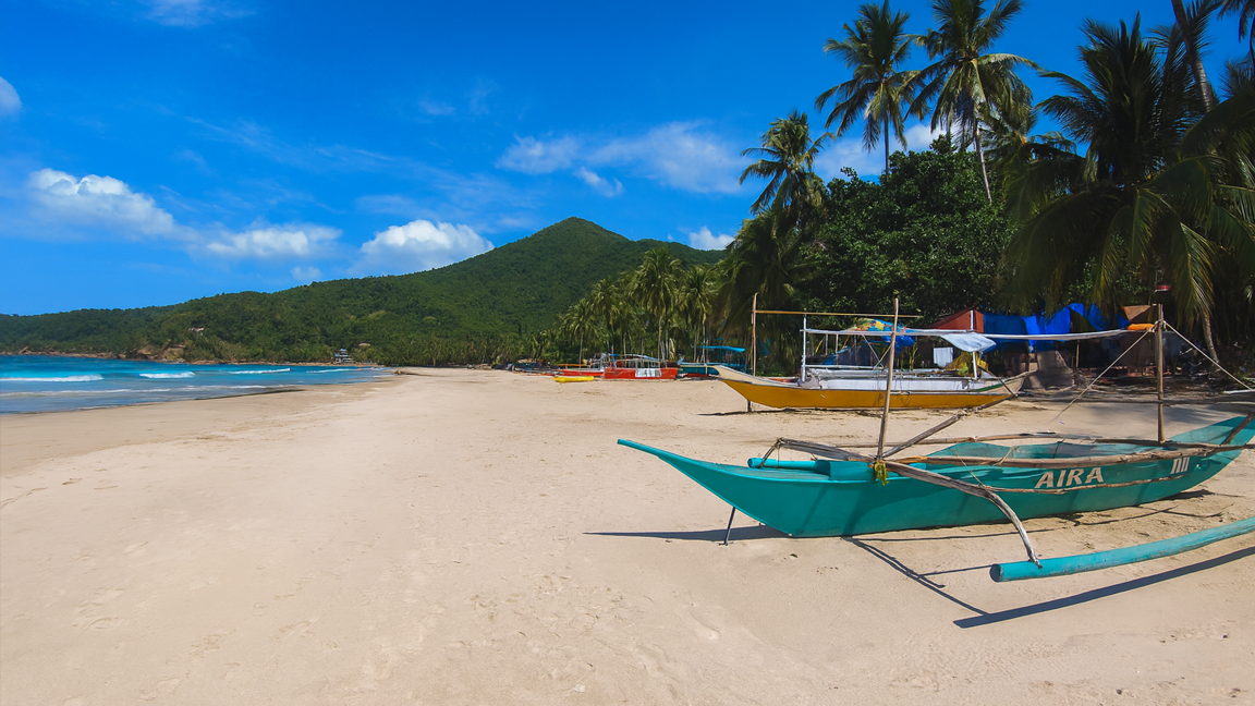 Nagtabon Beach Walk – Palawan Coastal View (4K)