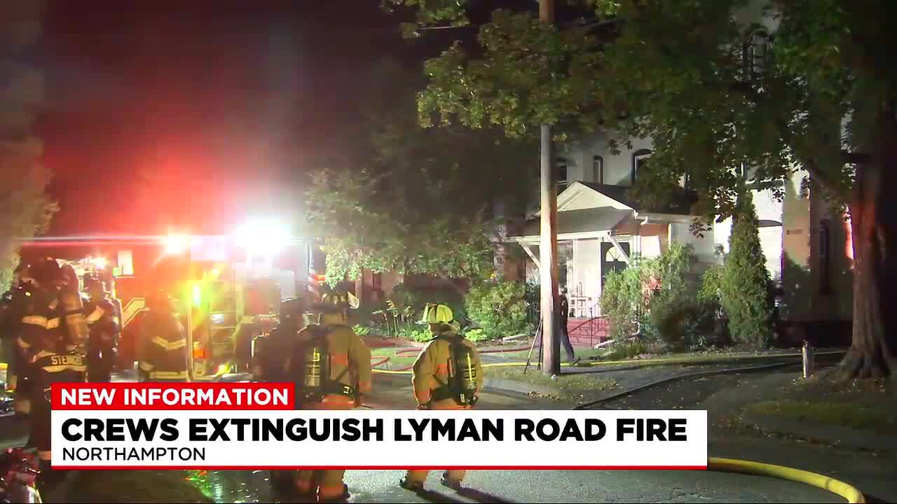 Firefighters battle house fire in Northampton