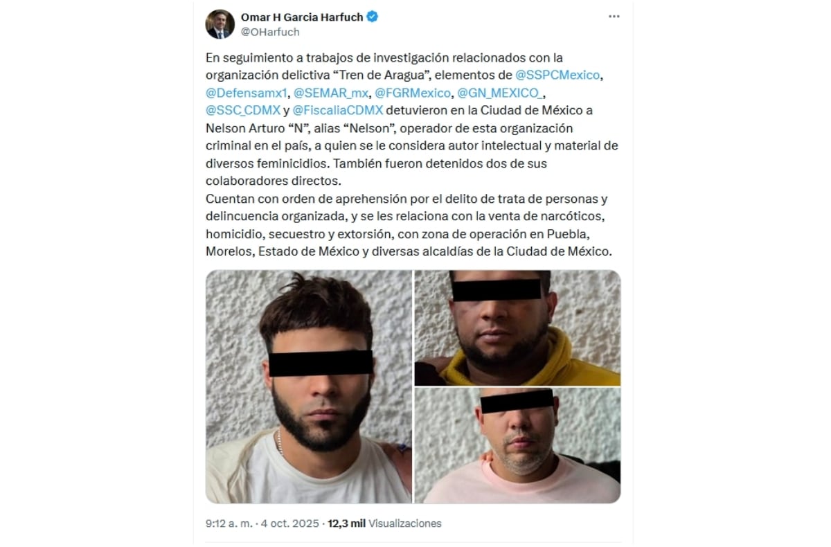 Detienen en la CDMX a "Nelson", operador del Tren de Aragua en México ...
