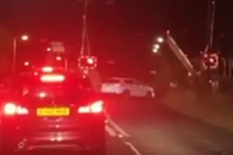 Moment Scots motorists drive through 'broken barrier' on level crossing