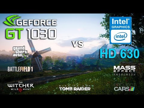 Intel HD Graphics 630 vs GT 1030 Test in 6 Games