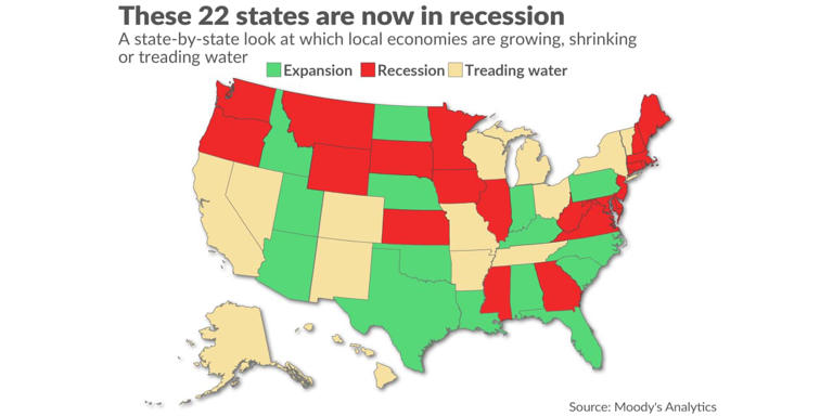 Are we in a recession? Yes — if you live in one of these 22 states.
