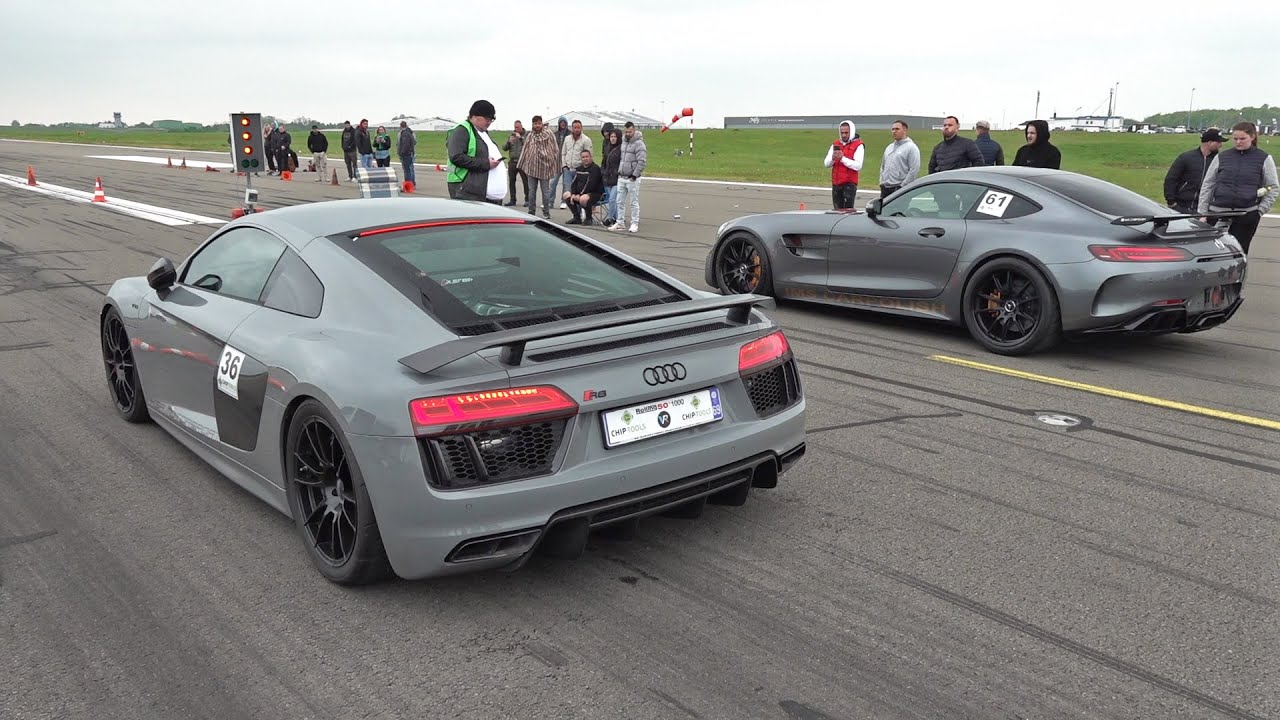 Arrancada: Audi R8 Twin Turbo de 1000cv vs Mercedes-AMG GT R de 850cv