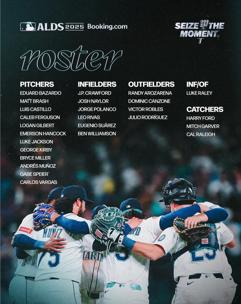 Seattle Mariners official ALDS roster omits Bryan Woo, includes Ben ...