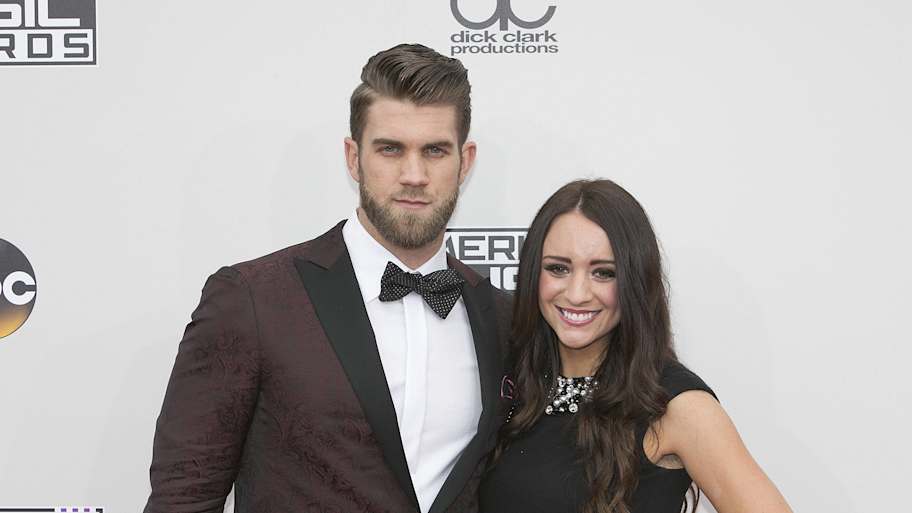 Bryce Harper's wife reveals new baby in Phillies onesie just before ...