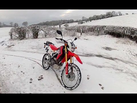 Riding a motorcycle in snow - Honda CRF250L