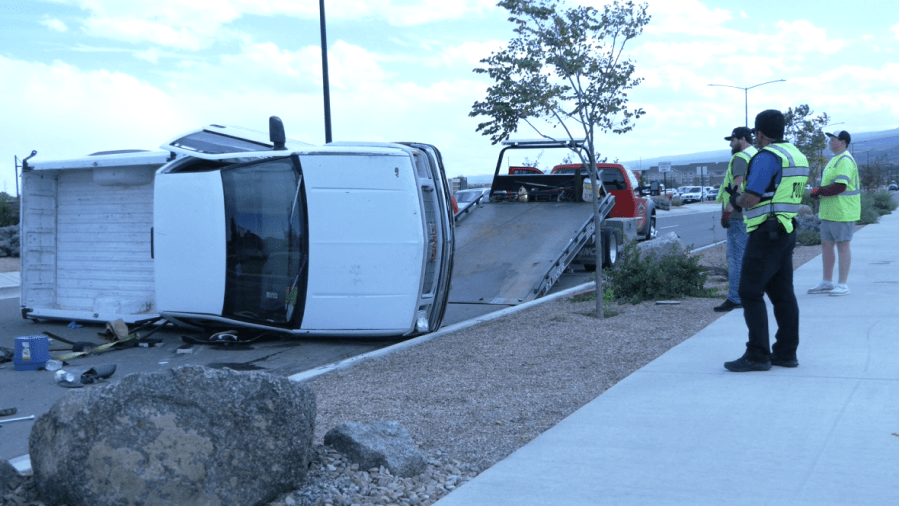 Driver flees the scene after causing rollover crash on 24 Road