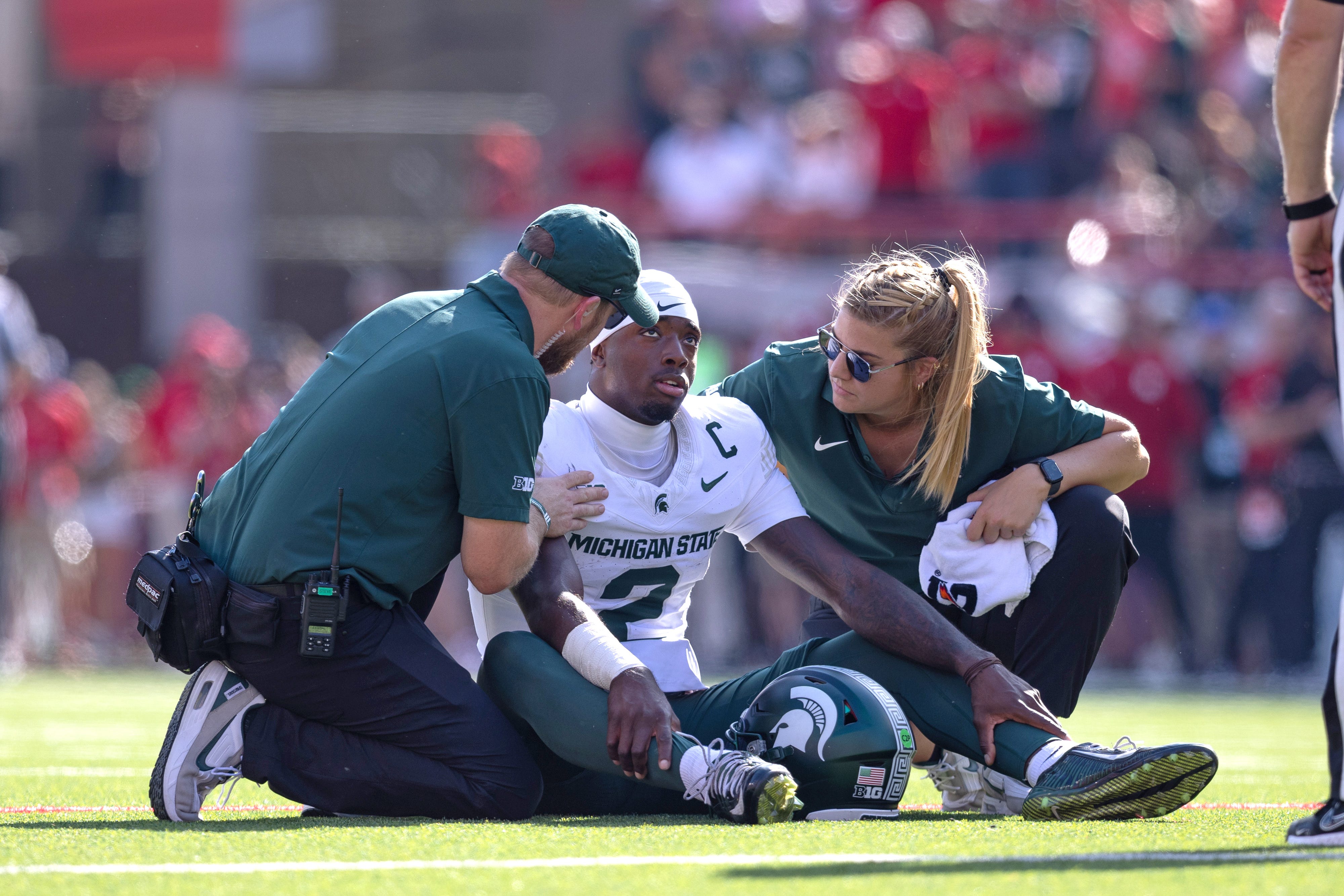 Aidan Chiles injury update: Michigan State QB back in game after gnarly ...