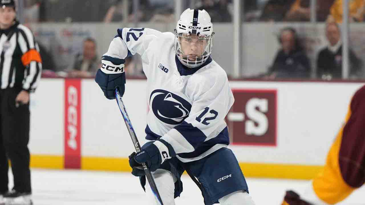 McKenna lifts No. 8 Penn State over No. 5 Wisconsin with hat trick