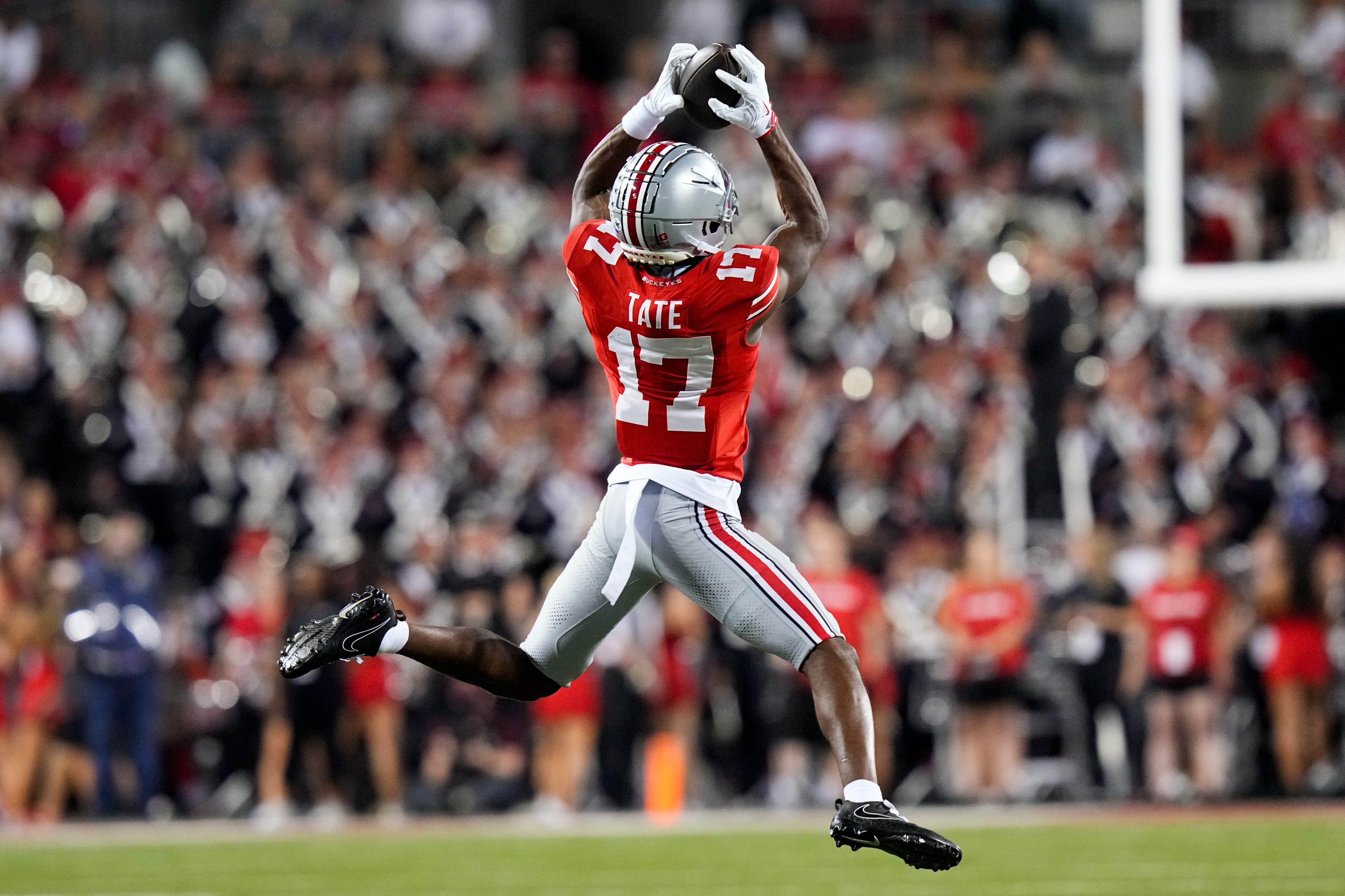 WATCH: Ohio State receiver Carnell Tate makes an acrobatic touchdown ...