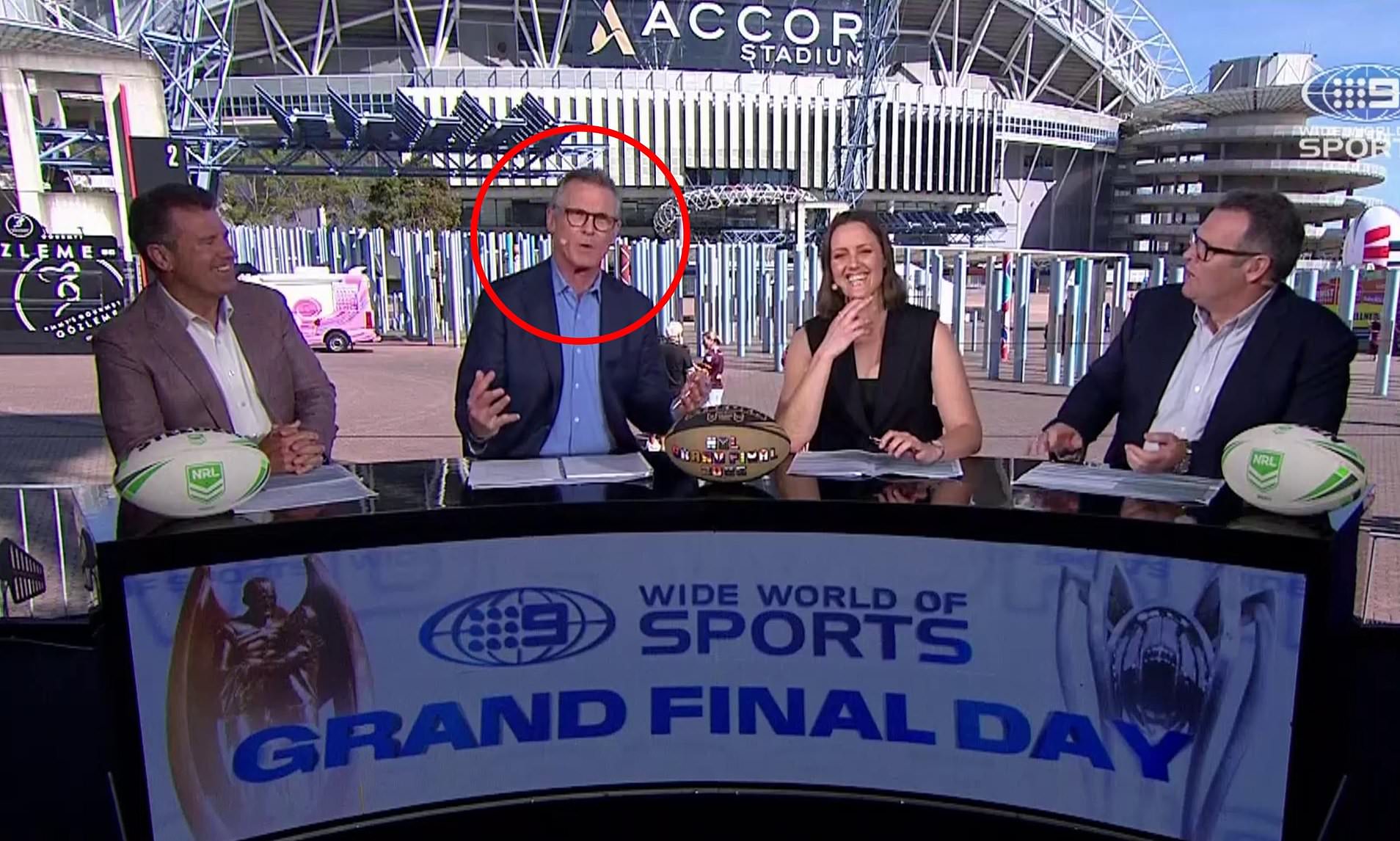 Channel Nine's NRL grand final coverage gets off to a funny start