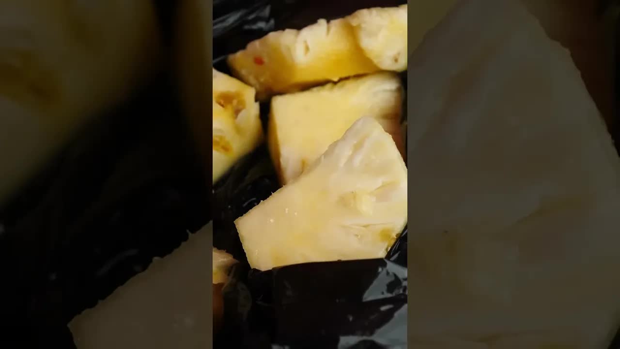 tasting best pineapple in guyana street food market
