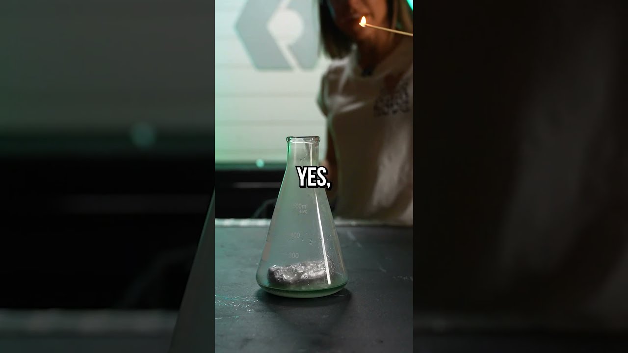 Copper and aluminum create hydrogen gas and blue fire flash