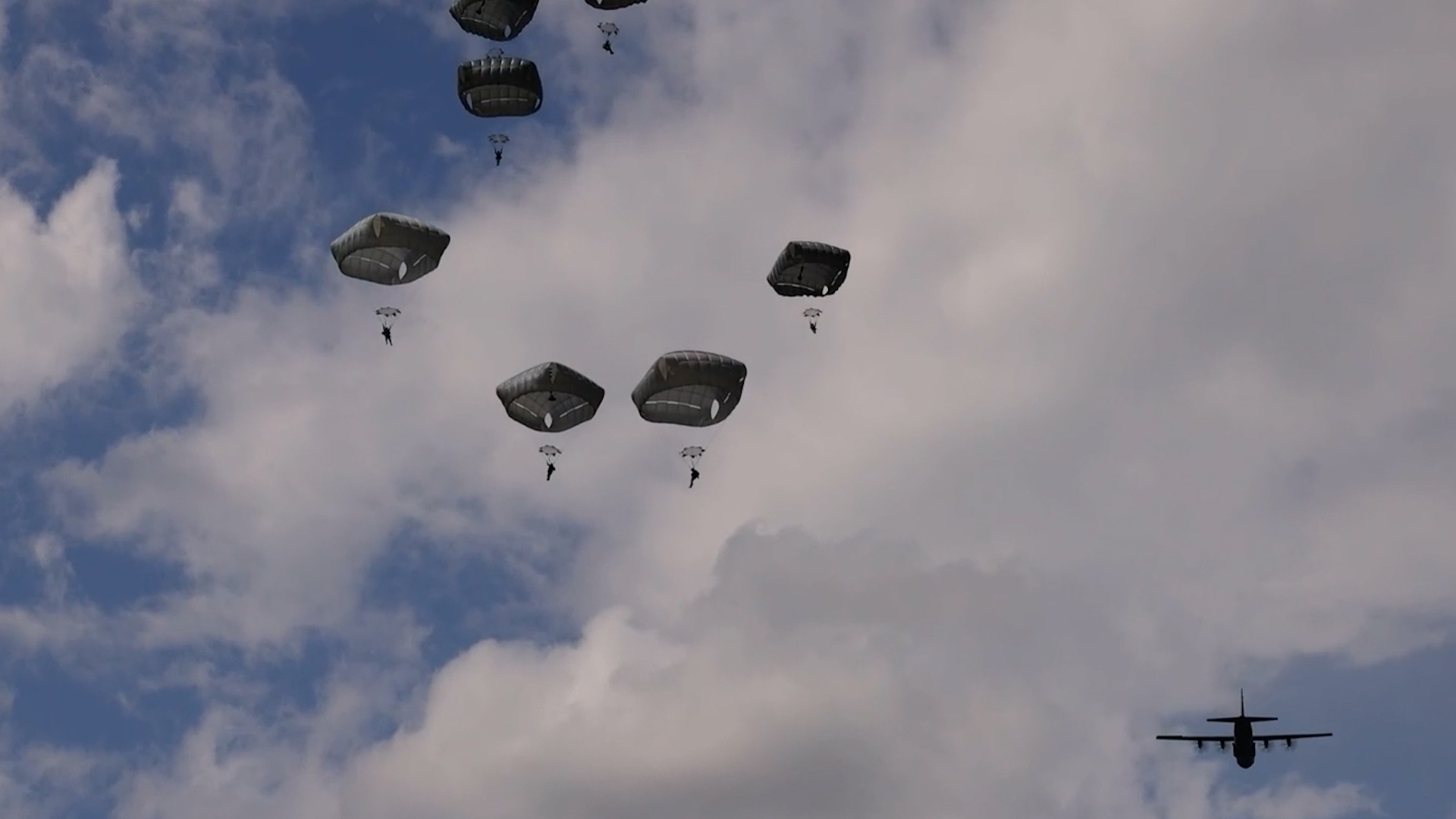 US Army Paratroopers Landing in Europe