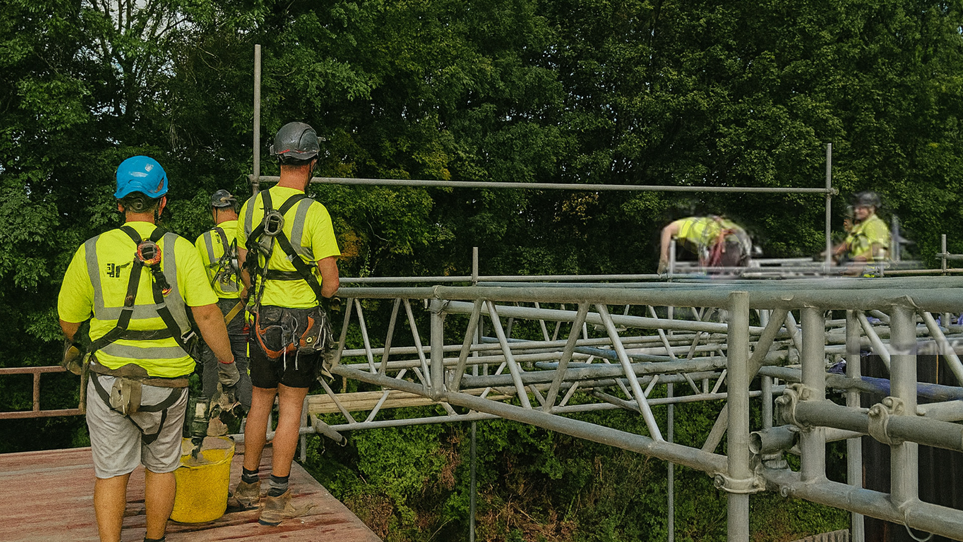 Scaffolding Build at Asheville Yard with Reused Materials