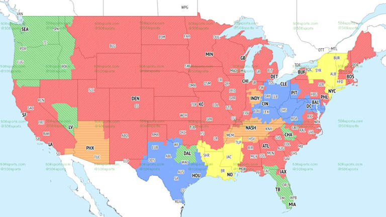 NFL coverage maps 2025: TV schedule and coverage, announcers for Week 5