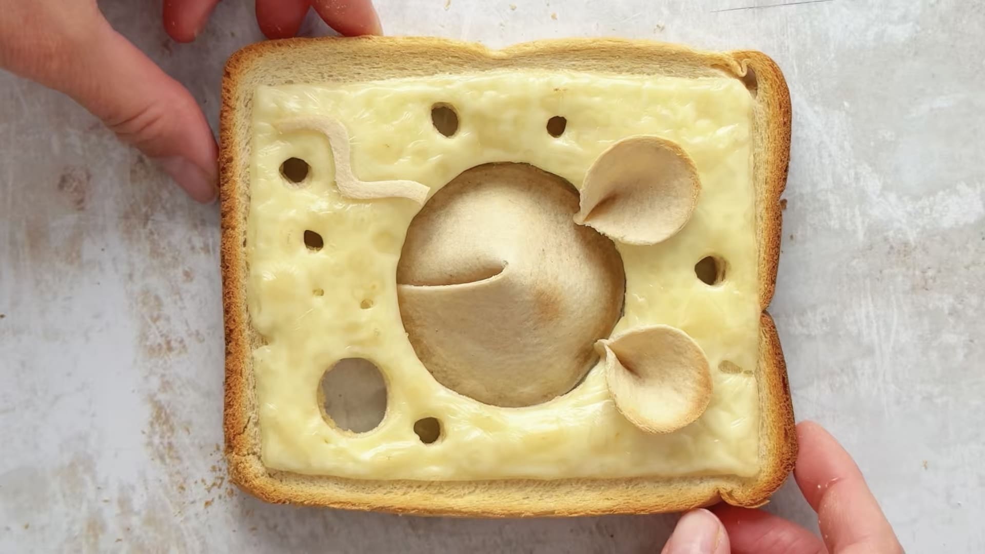 Mouse Cheese On Toast, Cute and Fun Snack Idea