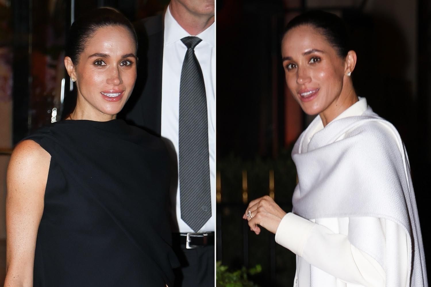 Meghan Markle Swaps All-White Attire for a Darker, Edgier Look During Follow-Up Paris Fashion ...