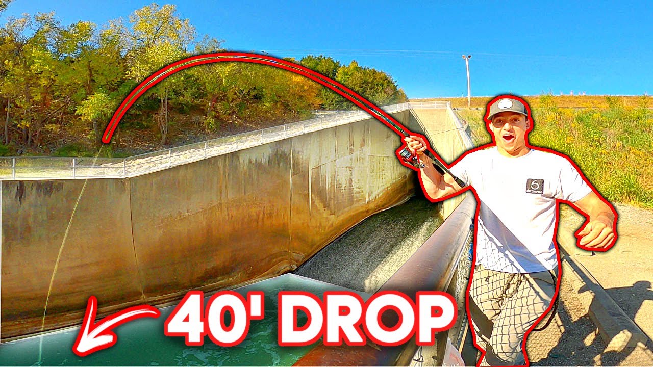 He hooked a spillway monster 40 feet above the water
