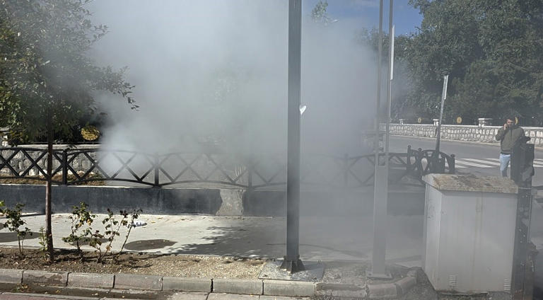 İlaçlama faaliyetini yangın sandılar