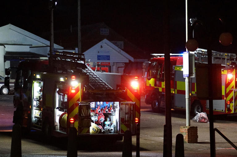 Photos: Emergency services rush to mosque in Sussex after arson attack