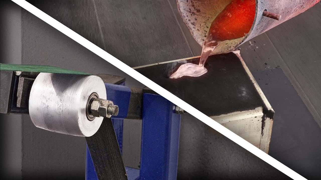 DIY aluminum-cast belt grinder tracking wheel