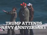 Trump attends U.S. Navy demonstration on the 250th anniversary