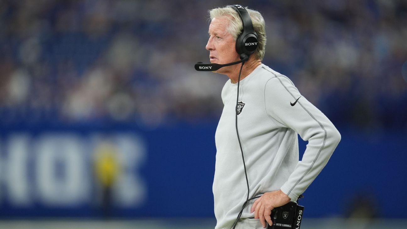 Pete Carroll says he's processing Raiders' 1-4 start 'poorly'