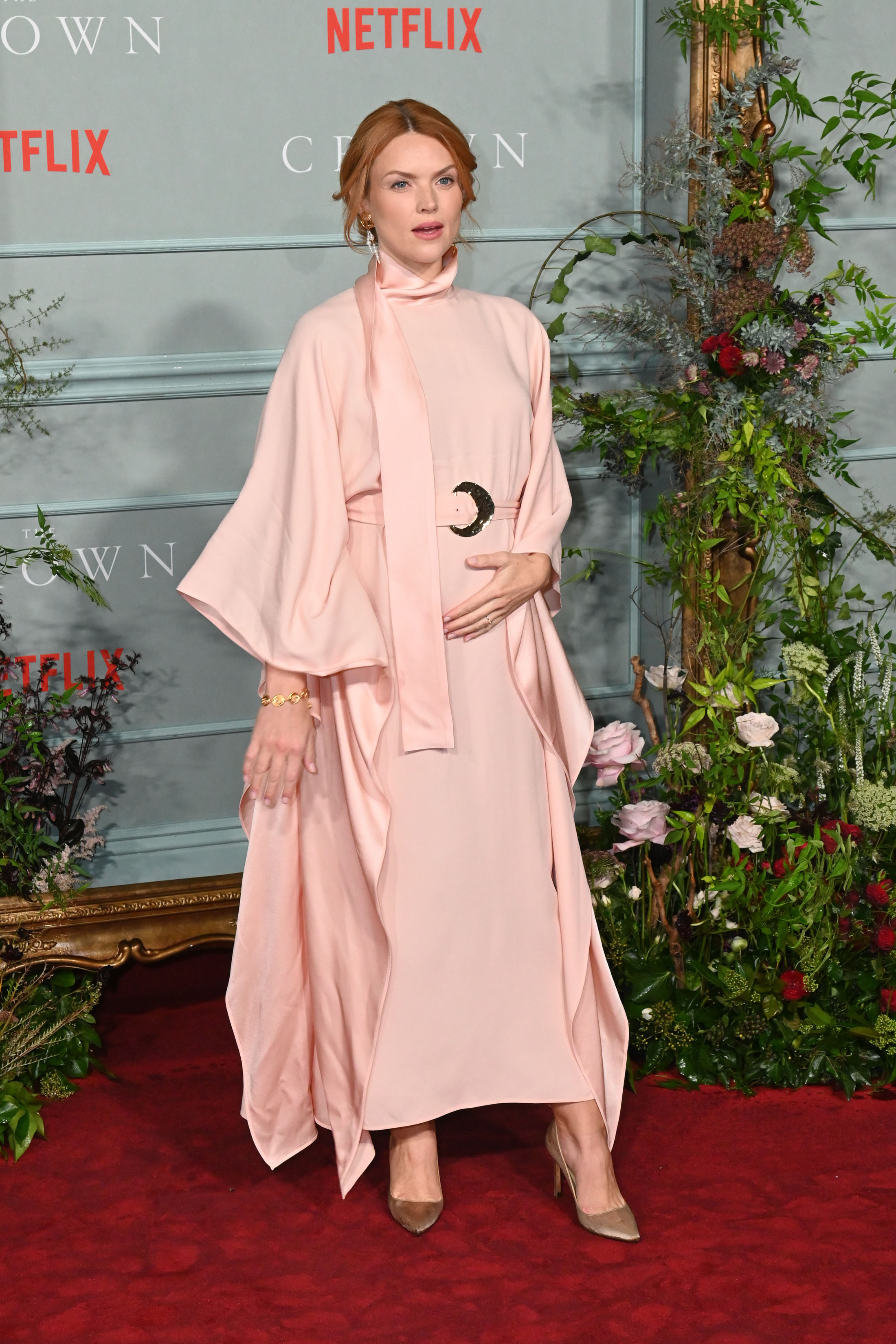 Erin Richards debuts baby bump at Welsh BAFTAs