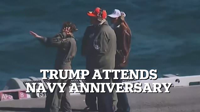 Trump attends U.S. Navy demonstration on the 250th anniversary