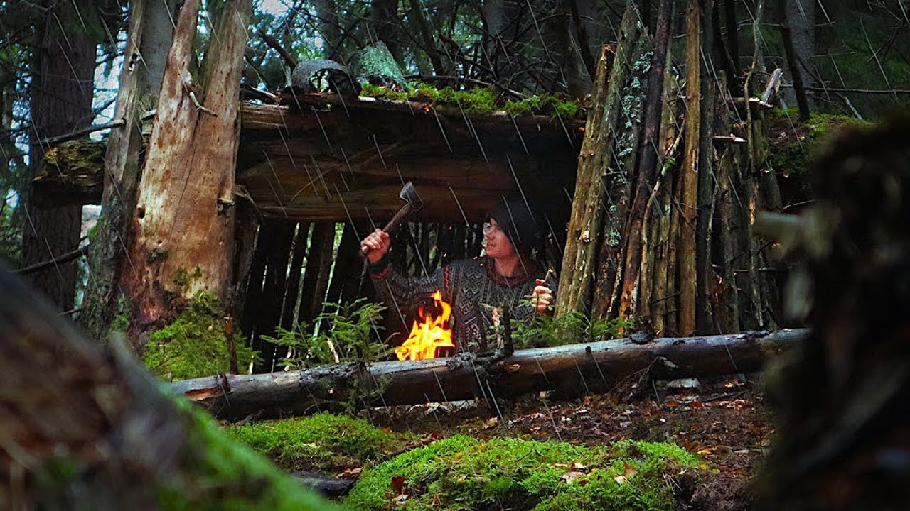 3 Days in the Rain: Building a Survival Shelter