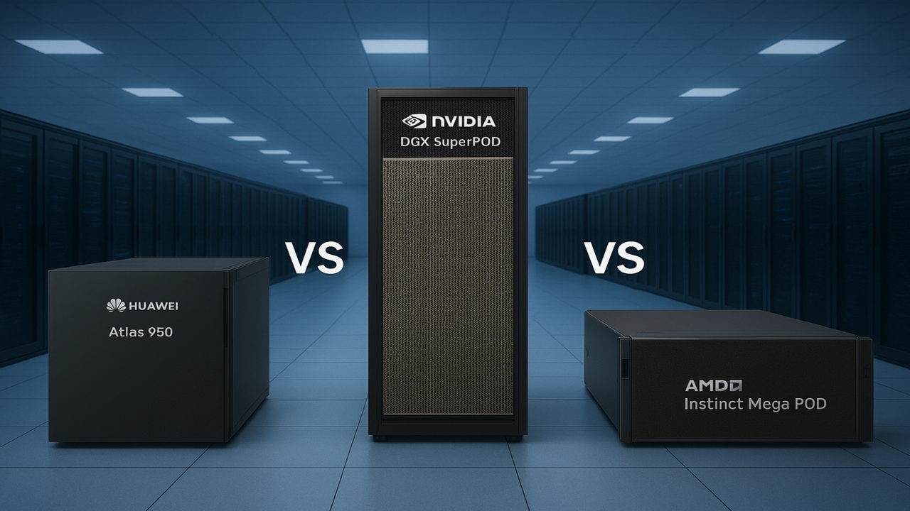 Huawei Atlas 950 SuperPoD vs Nvidia DGX SuperPOD vs AMD Instinct Mega ...