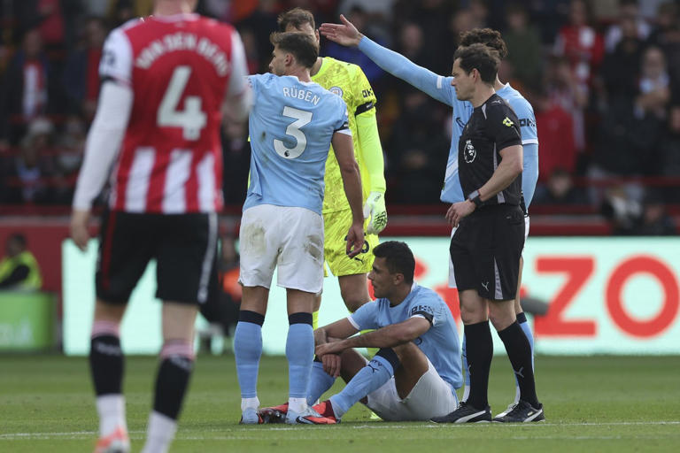 Man City star Rodri sustains suspected hamstring problem in latest ...