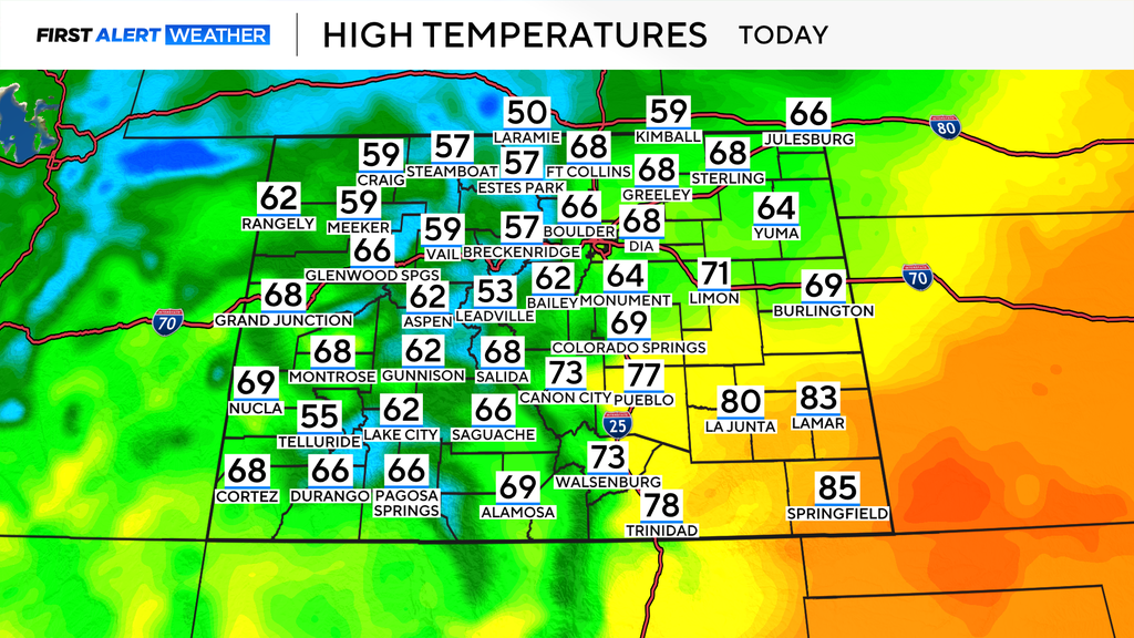 Cold front brings cooler temperatures to Colorado on Sunday