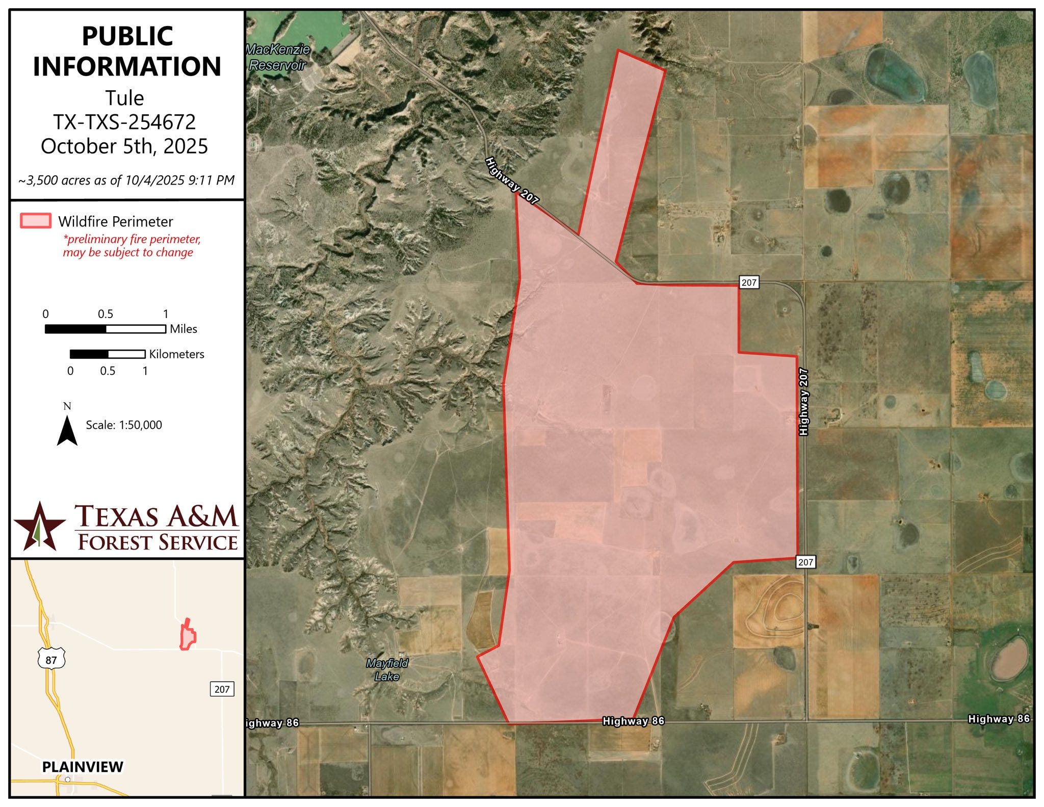 Tule Fire in Briscoe County 80% contained, crews continue patrols