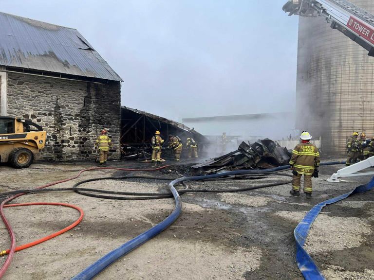 100 cows reported safe after large barn fire