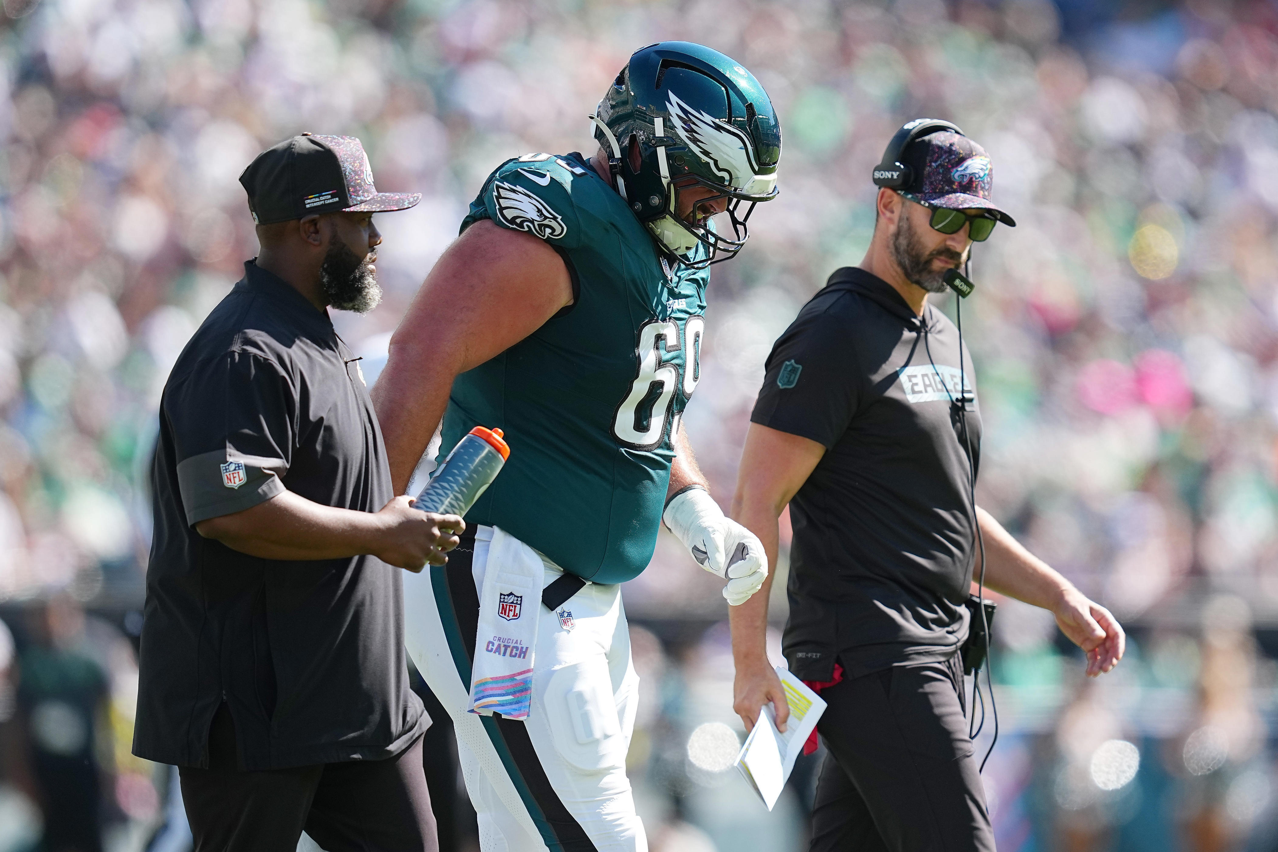 Landon Dickerson injured. Eagles star O-lineman and a tight end leave ...
