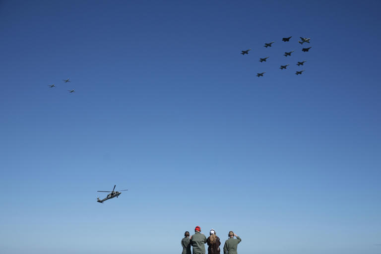 Photos: Trump marks Navy's 250th anniversary during government shutdown