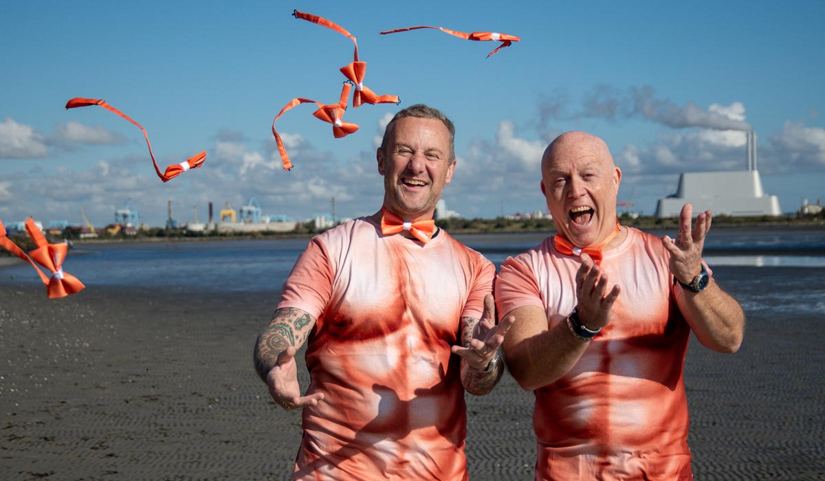 Dare to bare! PJ Gallagher and Jim McCabe braving the waves for annual ...