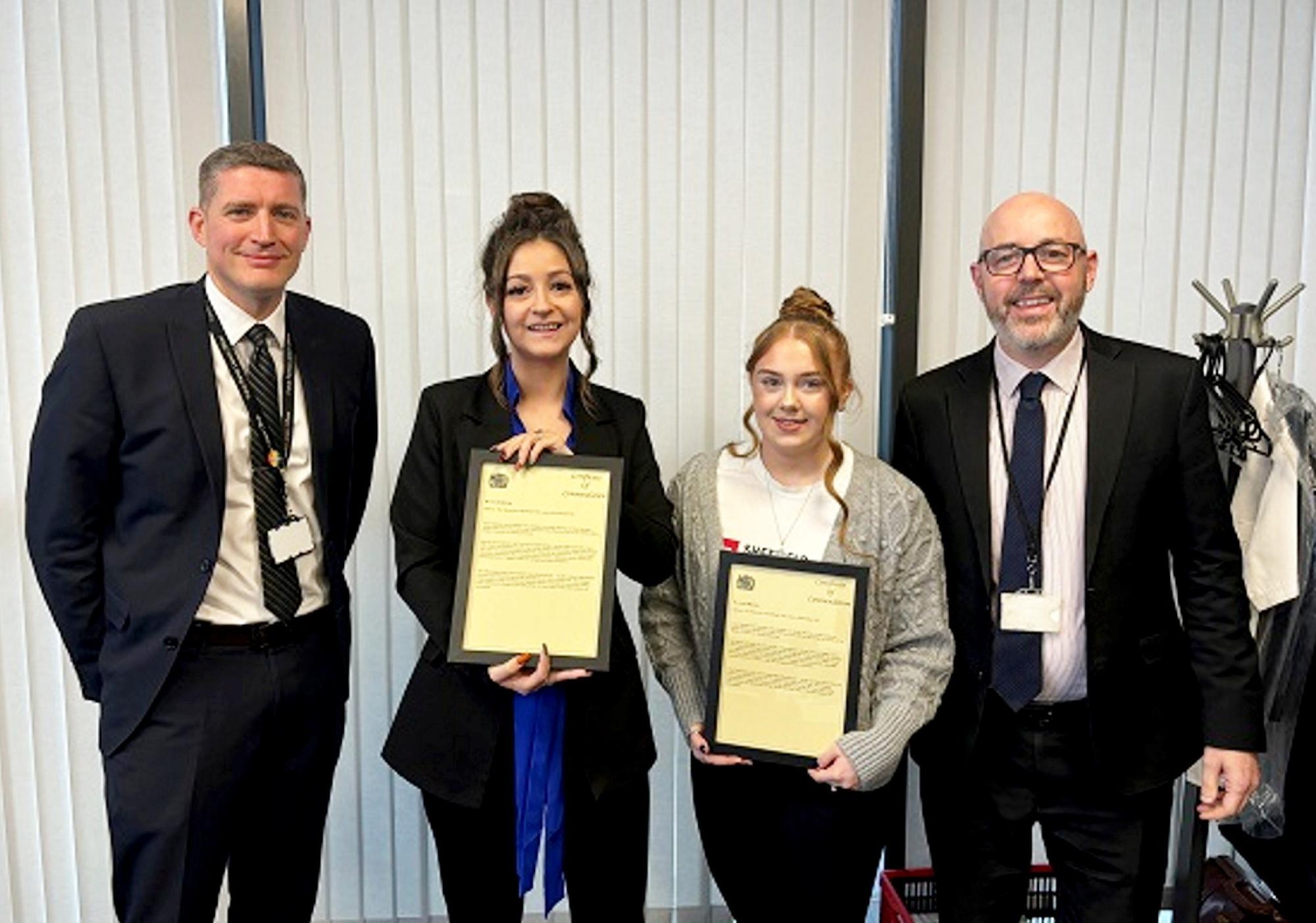 Alicia Richards & Molly Bulmer: Brave Sheffield school heroes honoured ...