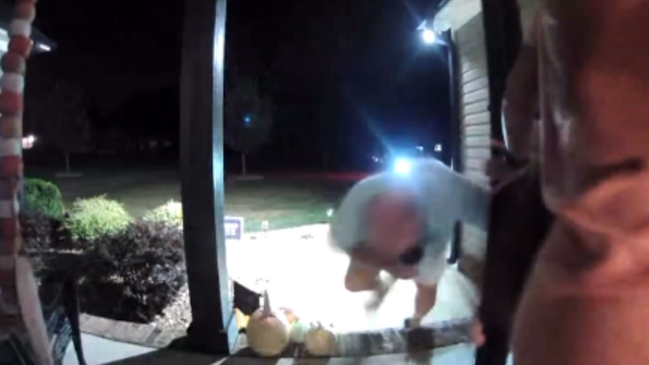 Epic fail: Man trips on stairs and nearly pulls his wife with him