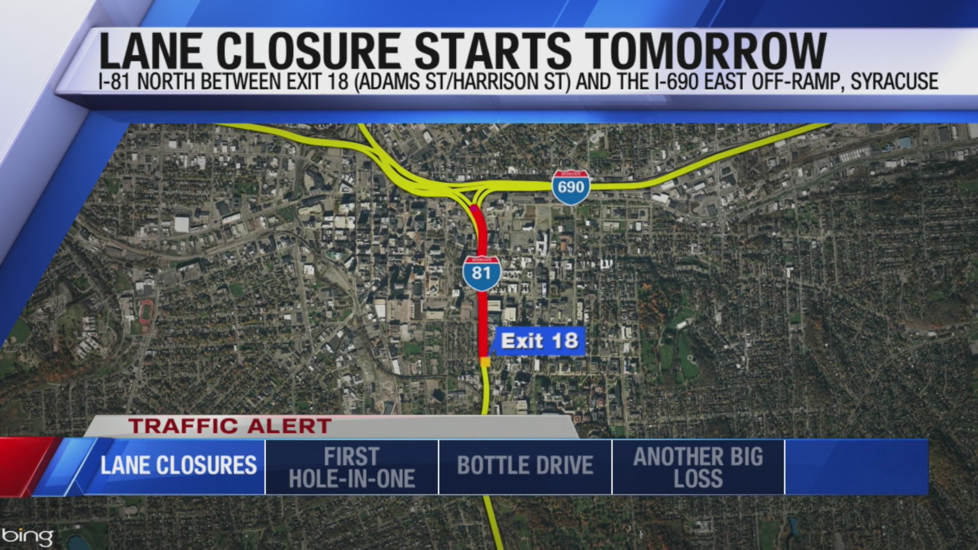Pair of lane closures begin on Monday